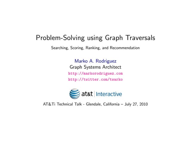 Problem Solving Using Graph Traversals Searching Scoring Ranking And Recommendation Ppt