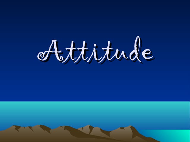Consumer Behaviour - Attitude | PPT