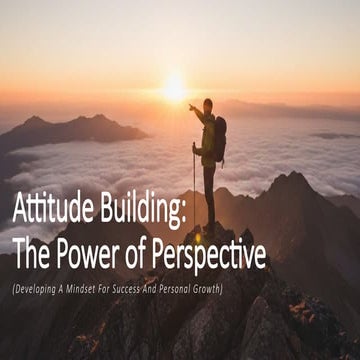 Attitude Building: The Power of Perspective (Developing a Mindset for ...