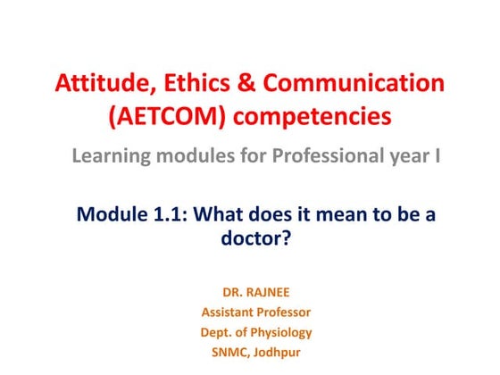 Aetcom 1.2 | PPTX | Medical Health