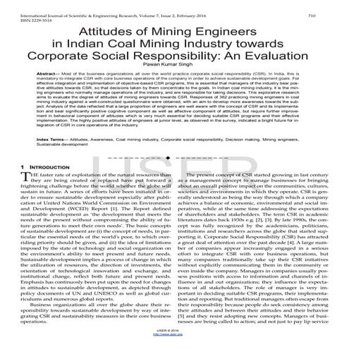 Attitudes of mining engineers in indian coal mining industry towards ...