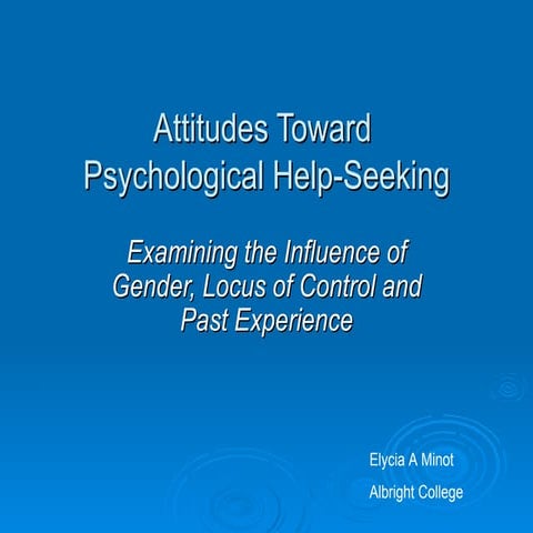 Attitudes toward help seeking | PPT