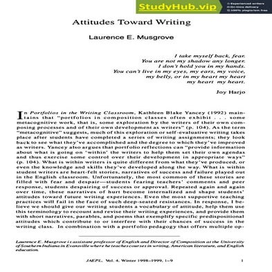 Attitudes Toward Writing | PDF