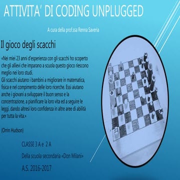 Attivita’ di coding unplugged | PPTX