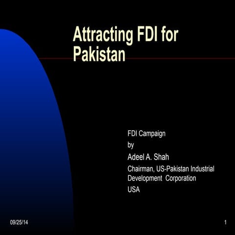 Attracting fdi for pakistan | PPT