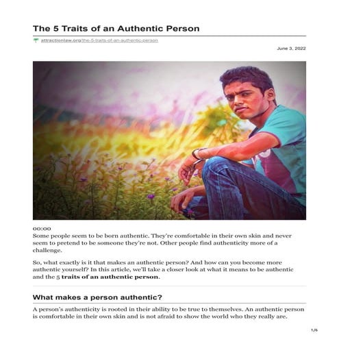 The 5 Traits of an Authentic Person | PDF