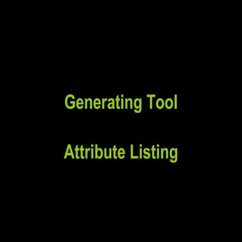 Attribute Listing | PPT