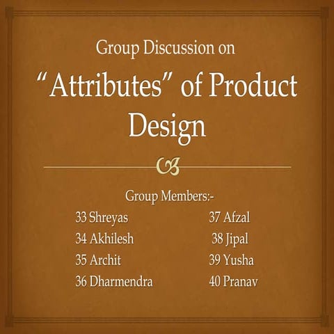 Attributes in product design | PPTX