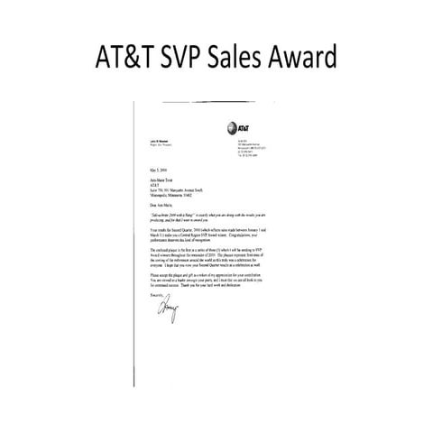 At&T Svp Sales Awardv2 | PPT