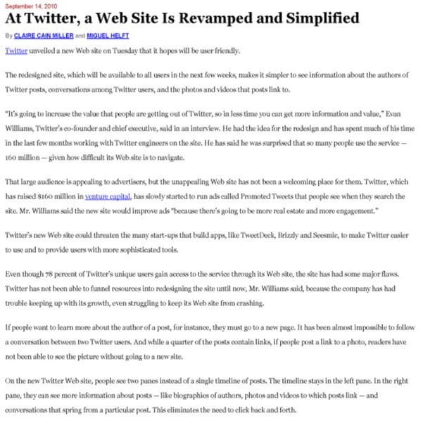 At twitter, a web site is revamped and simplified | PDF