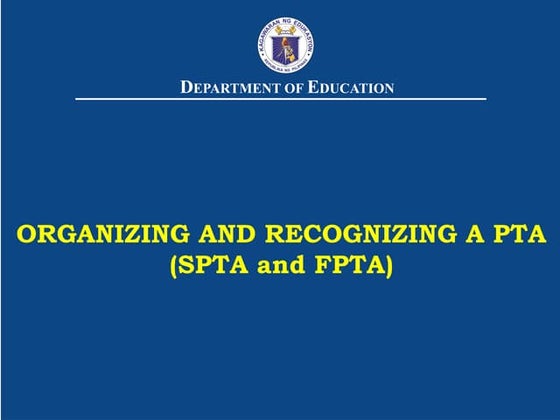 Do 54, s. 2009 Revised Guidelines Governing Parent Teacher Associations (PTAs) at the School ...