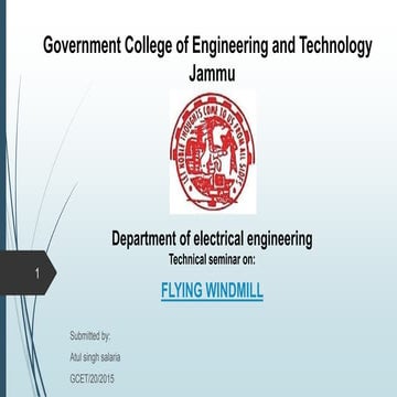 FLYING WINDMILL(M.A.R.S) ppt and seminar report | PPTX