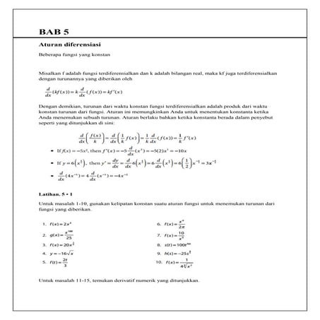 Aturan diferensiasi | PDF