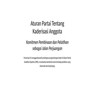 Aturan Partai Tentang Kaderisasi Anggota.pptx