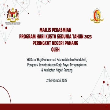 Aturcara Pentadbiran Majlis Perasmian Program Hari Kusta Sedunia 2023.pptx