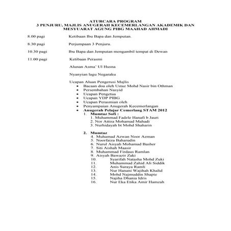 Aturcara program | PDF