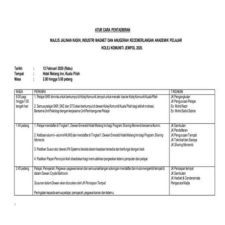 Aturcara Pentadbiran | DOCX