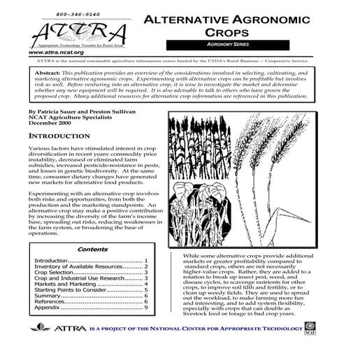 Alternative Agronomic Crops | PDF
