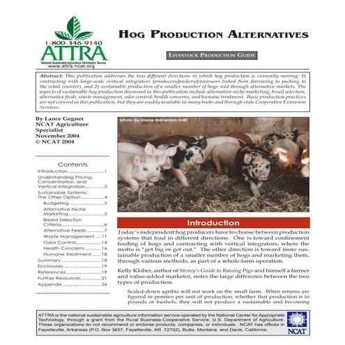 Hog Production Alternatives | PDF