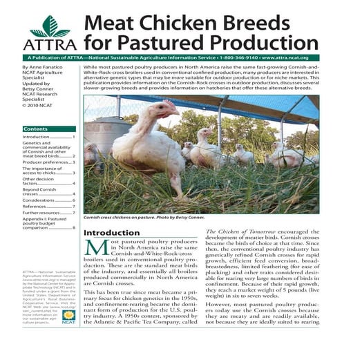 Meat Chicken Breeds for Pastured Production | PDF