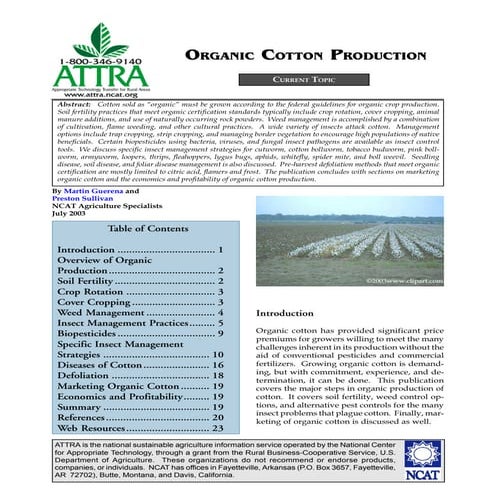 Organic Cotton Production | PDF