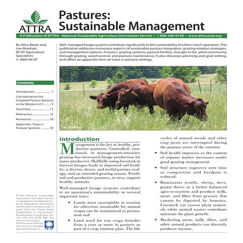 Pastures: Sustainable Management | PDF