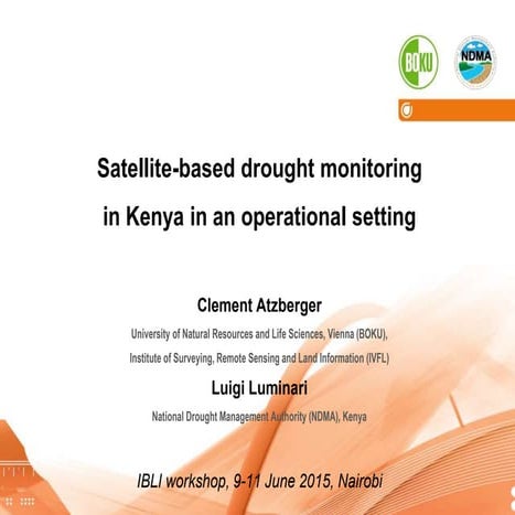 Satellite-based drought monitoring in Kenya in an operational setting | PPTX