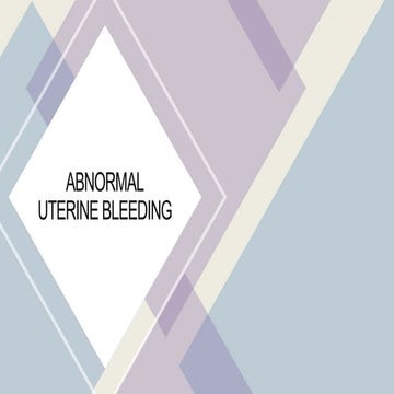 AUB copy.pptx | Pregnancy | Reproductive Health