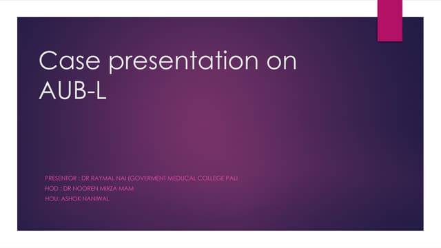 Infertility- A CASE DISCUSSION | PPTX