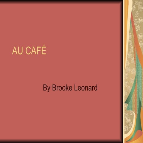 Au café | PPT