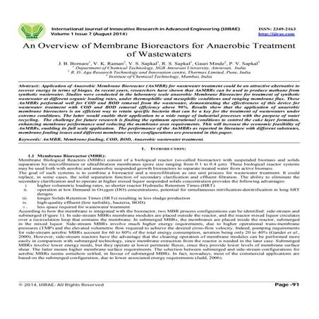 MEMBRANE BIO-REACTOR | PPTX