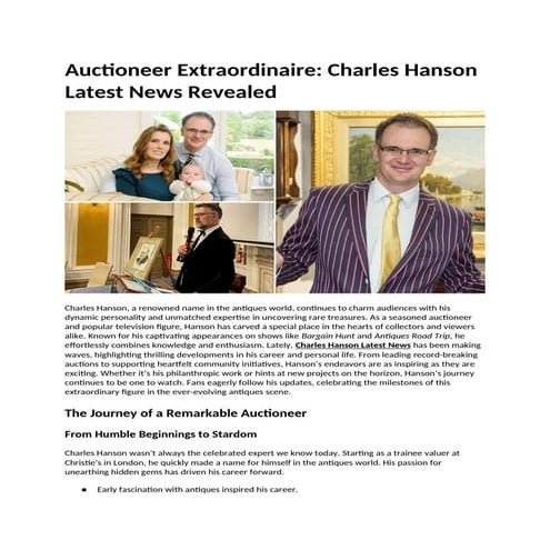 Charles Hanson Latest Updates: What’s Happening in the World of This ...