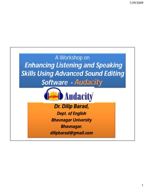 Audio editing ppt | PPTX