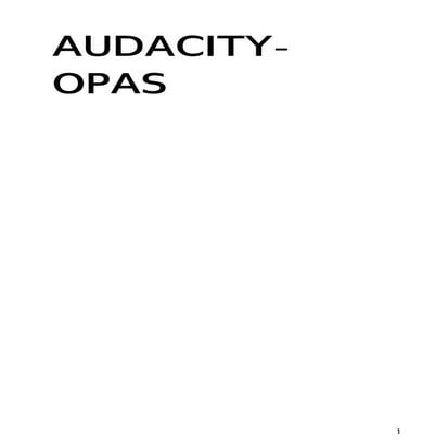 Audacity | PDF