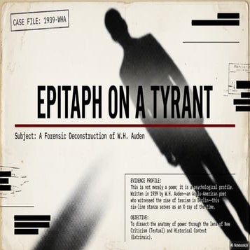 Auden Deconstructs Tyranny- Epitaph of a Tyrant | PDF