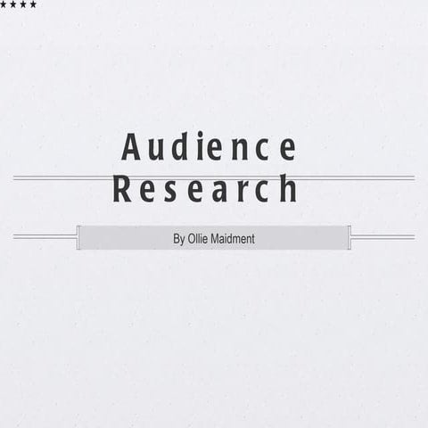Audience Research 2 | PPTX