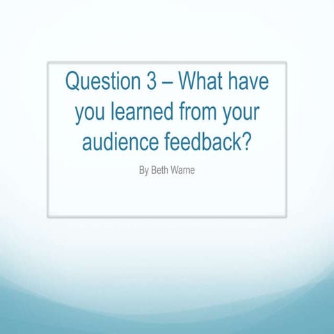 Audience Feedback | PPT