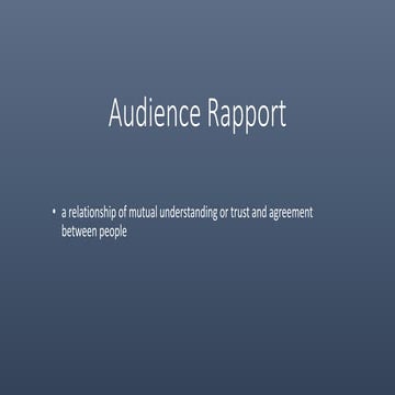 Audience Rapport news- issue for reading | PPTX