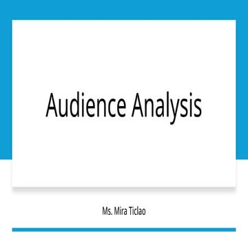 Audience Analysis for Television and Online Broadcasting | PPTX