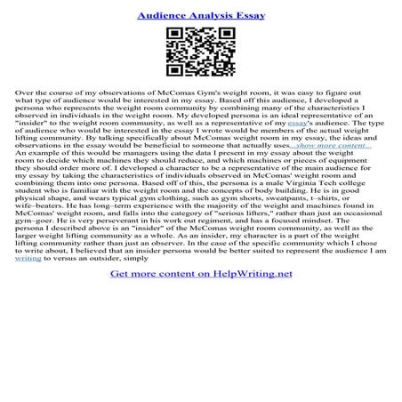 Audience Analysis Essay Example | PDF