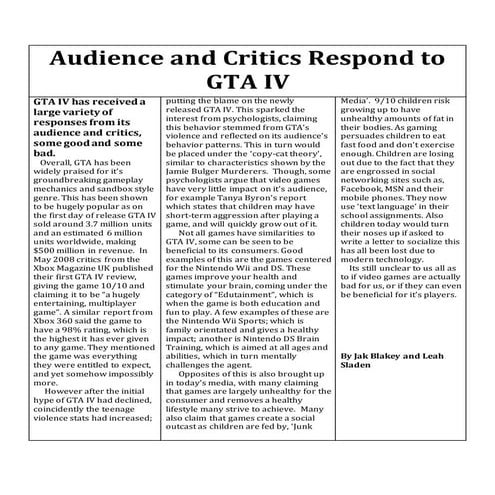 Newspaper Article for Games | DOCX
