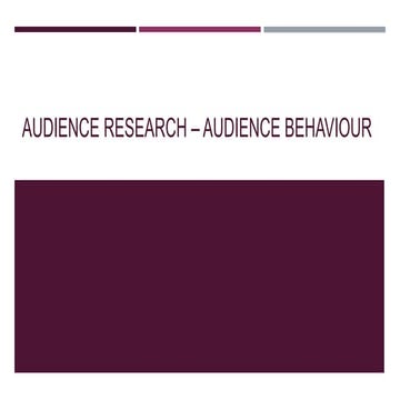 Audience behaviour | PPTX