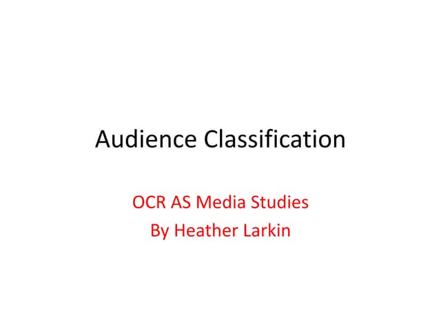 Clark, John Hartley & Julian McDougall's view on Audience | PPTX