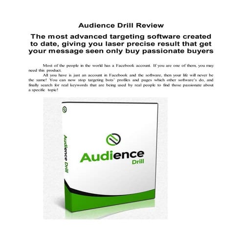 Audience Drill Review : The most advanced targeting software created to ...