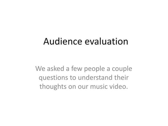 Audience evaluation | PPT