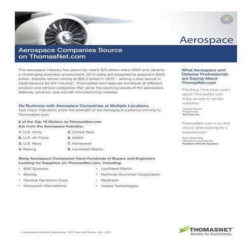 Audience fact sheet aerospace | PDF