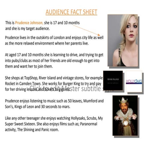 Audience fact sheet. | PPT