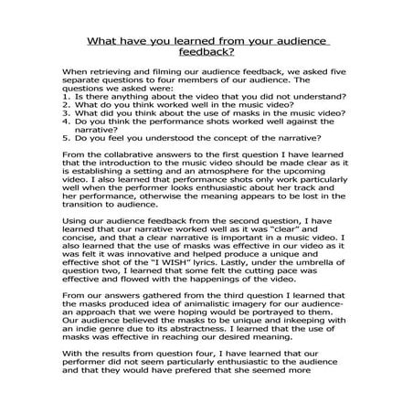 Audience Feedback | PDF