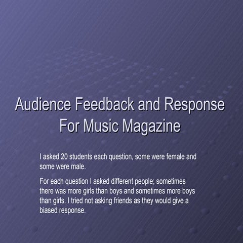 Audience Feedback | PPT