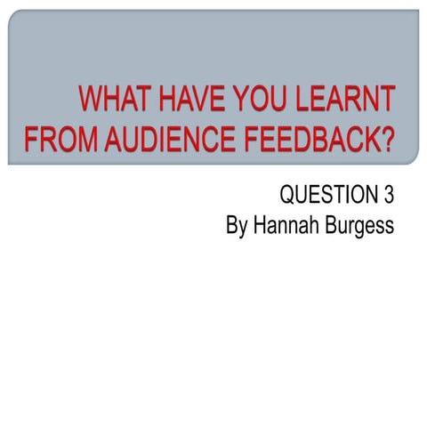 Audience Feedback | PPT